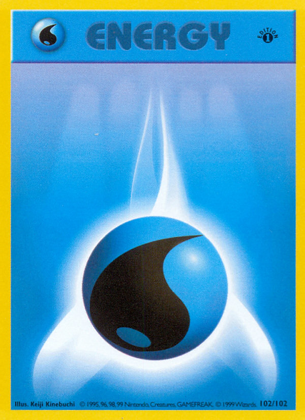 Water Energy 102 Base 1999 Pokemon Card Water Energy 102 Base 1999 Pokemon Card