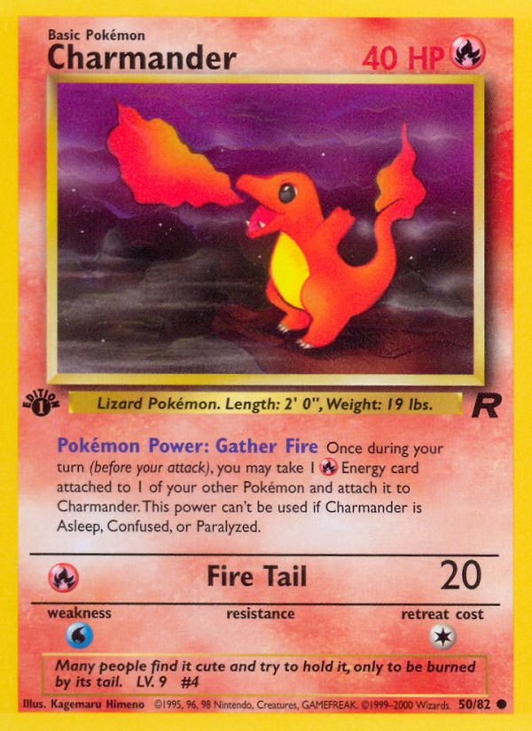 Charmander 50 Team Rocket 2000 Pokemon Card