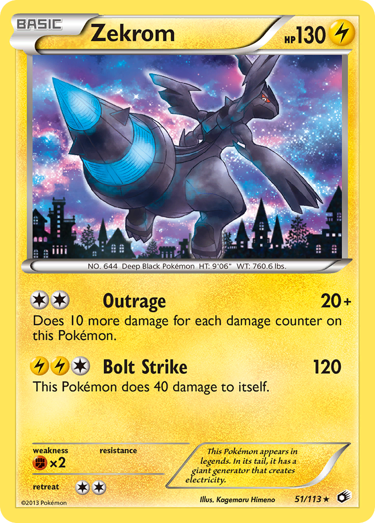 Zekrom 51 Legendary Treasures 2013 Pokemon Card Zekrom 51 Legendary Treasures 2013 Pokemon Card