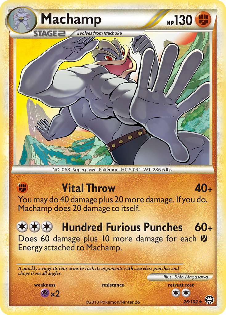 Machamp 26 HS Triumphant 2010 Pokemon Card Machamp 26 HS Triumphant 2010 Pokemon Card
