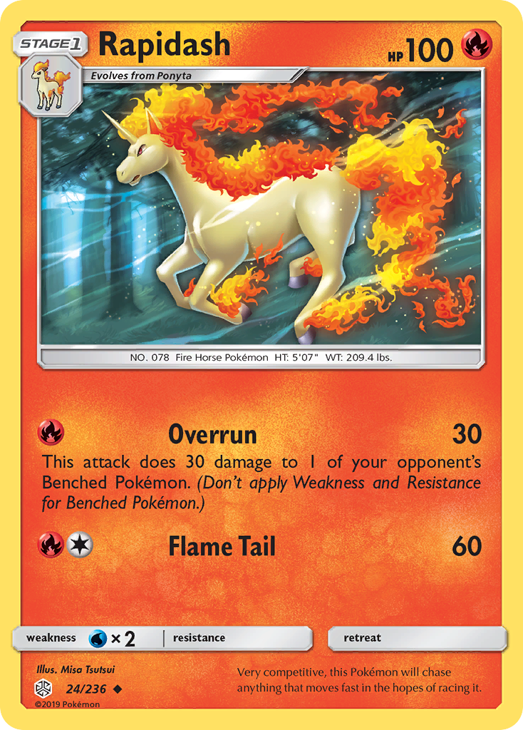 Rapidash 24 Cosmic Eclipse 2019 Pokemon Card Rapidash 24 Cosmic Eclipse 2019 Pokemon Card