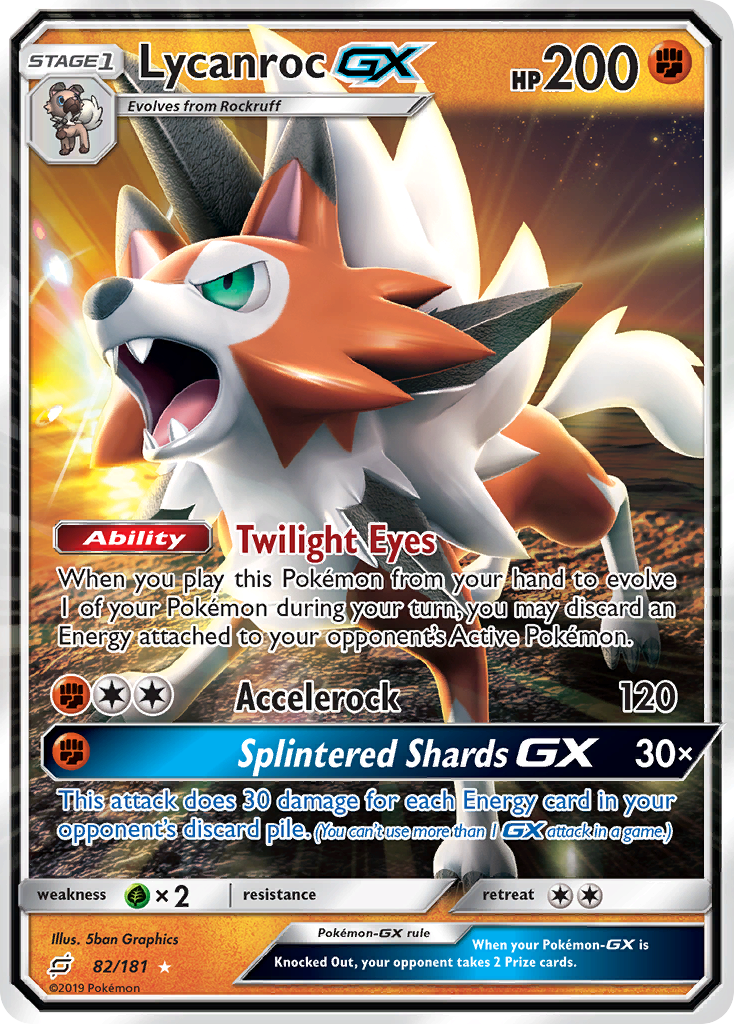 Lycanroc GX 82 Team Up 2019 Pokemon Card