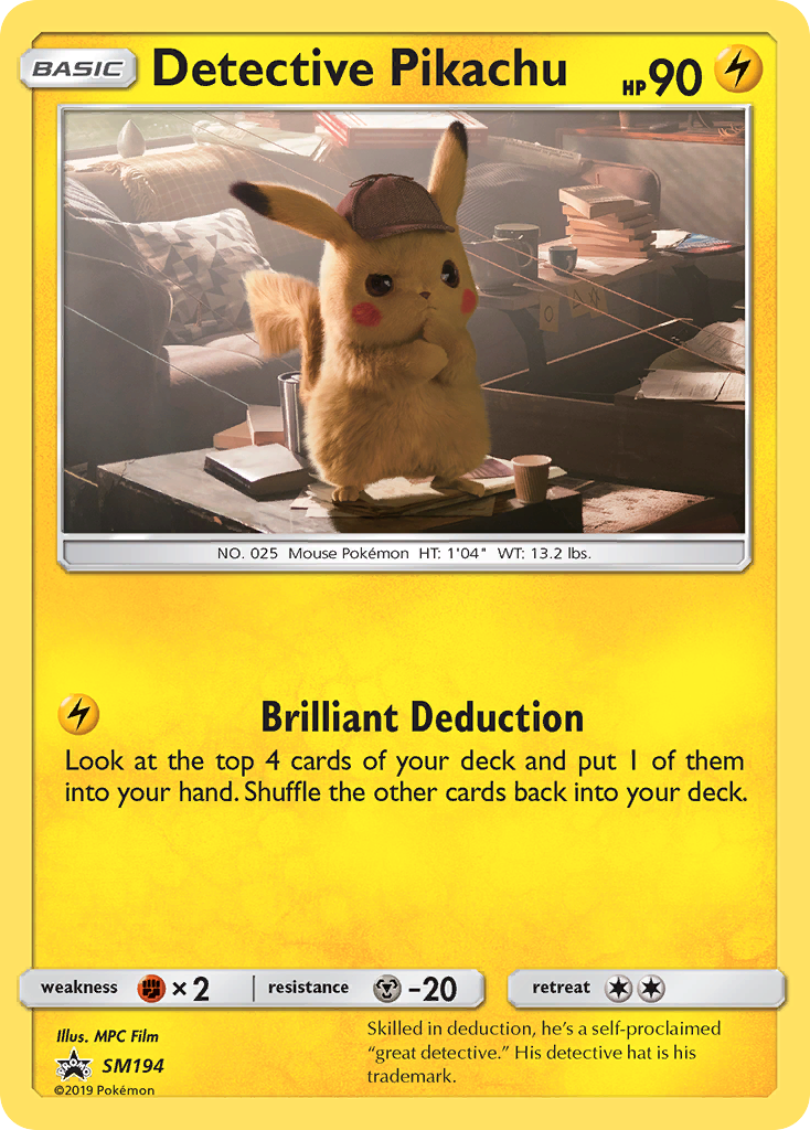 Detective Pikachu SM194 SM Black Star Promos 2017 Pokemon Card