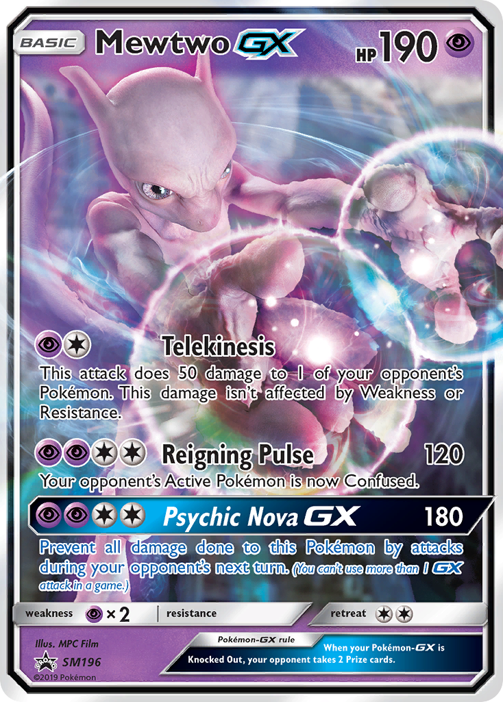 Mewtwo GX SM196 SM Black Star Promos 2017 Pokemon Card Mewtwo GX SM196 SM Black Star Promos 2017 Pokemon Card