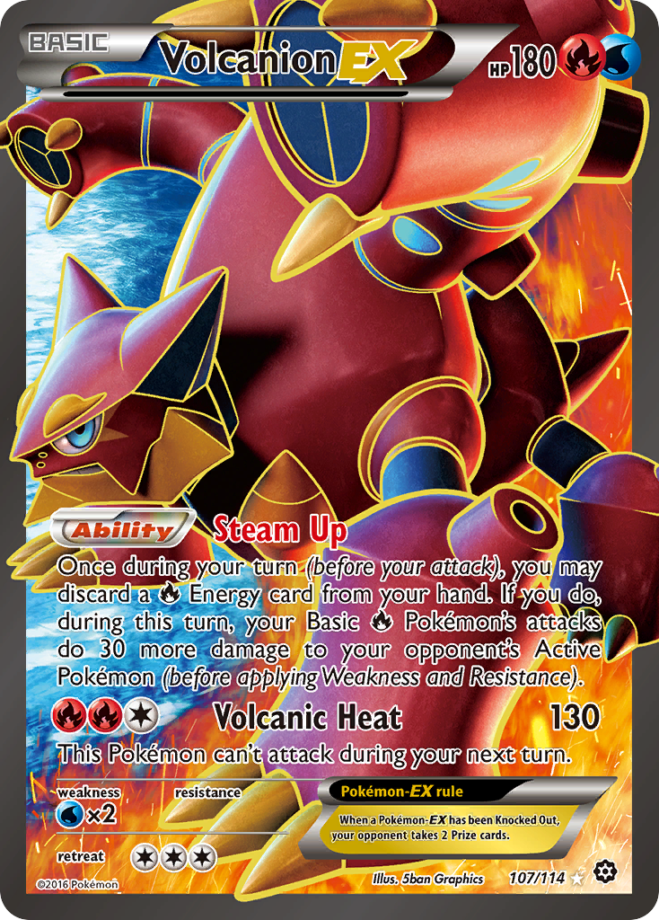 Volcanion EX 107 Steam Siege 2016 Pokemon Card Volcanion EX 107 Steam Siege 2016 Pokemon Card