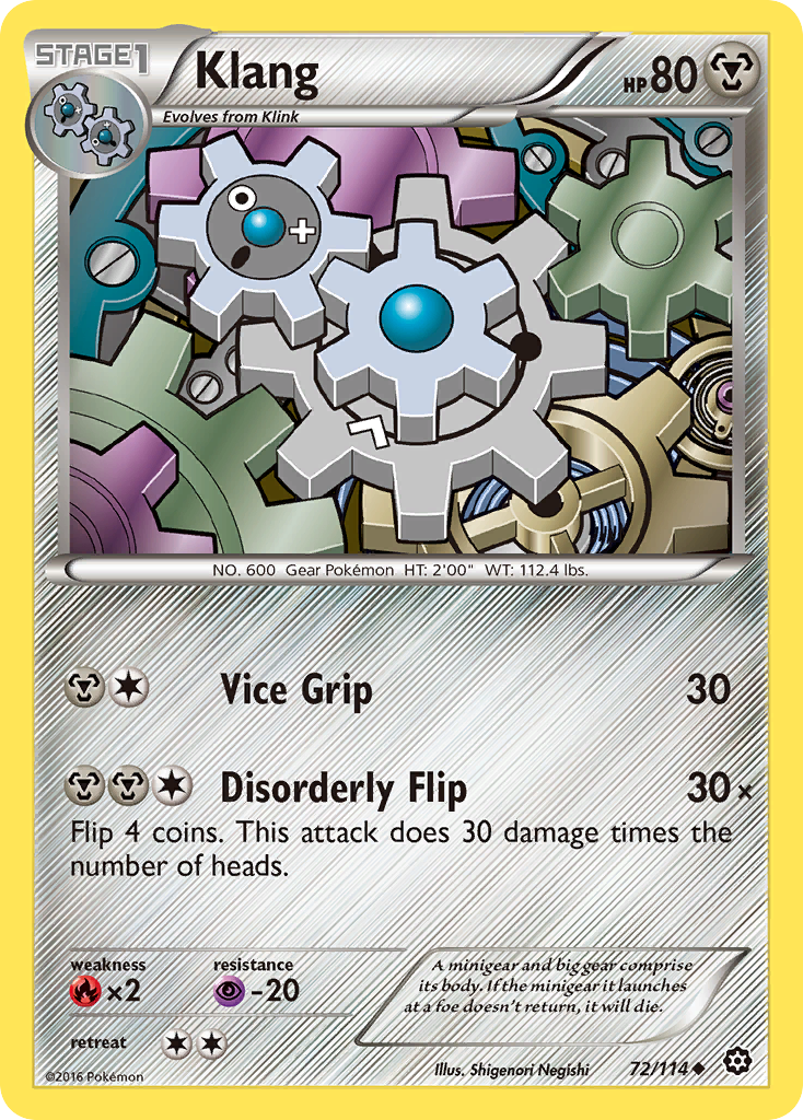 Klang 72 Steam Siege 2016 Pokemon Card Klang 72 Steam Siege 2016 Pokemon Card
