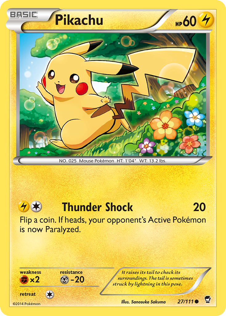 Pikachu 27 Furious Fists 2014 Pokemon Card