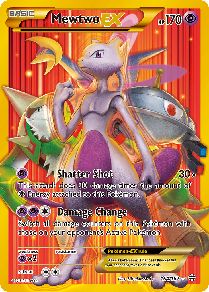 Mewtwo EX 164 BREAKthrough 2015 Pokemon Card
