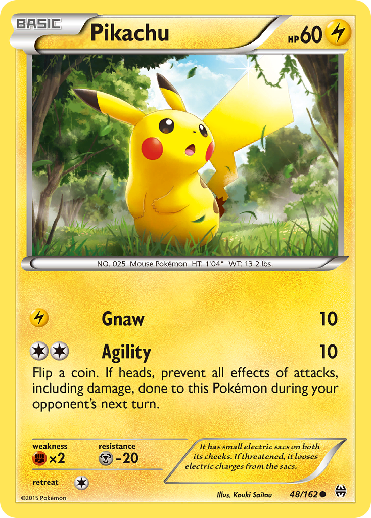 Pikachu 48 BREAKthrough 2015 Pokemon Card Pikachu 48 BREAKthrough 2015 Pokemon Card